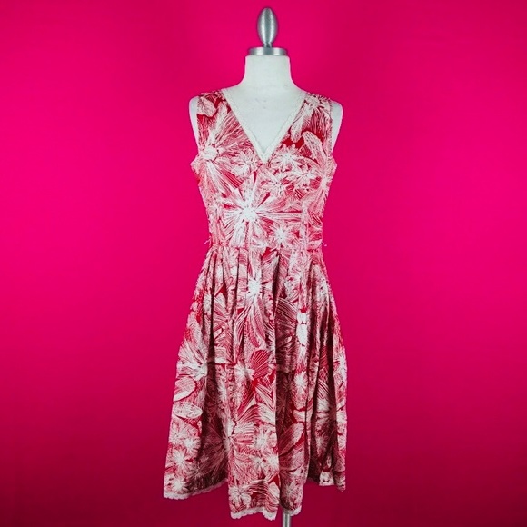 Adrianna Papell | Dresses | Adrianna Papell Size 8p Red Sundress Aline ...